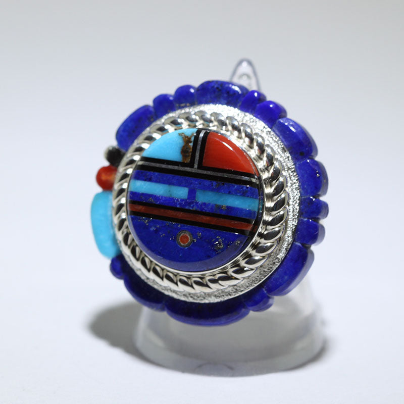 Inlay Sunface Ring by Wilbert Manning size 7 – MALAIKA worldwide store