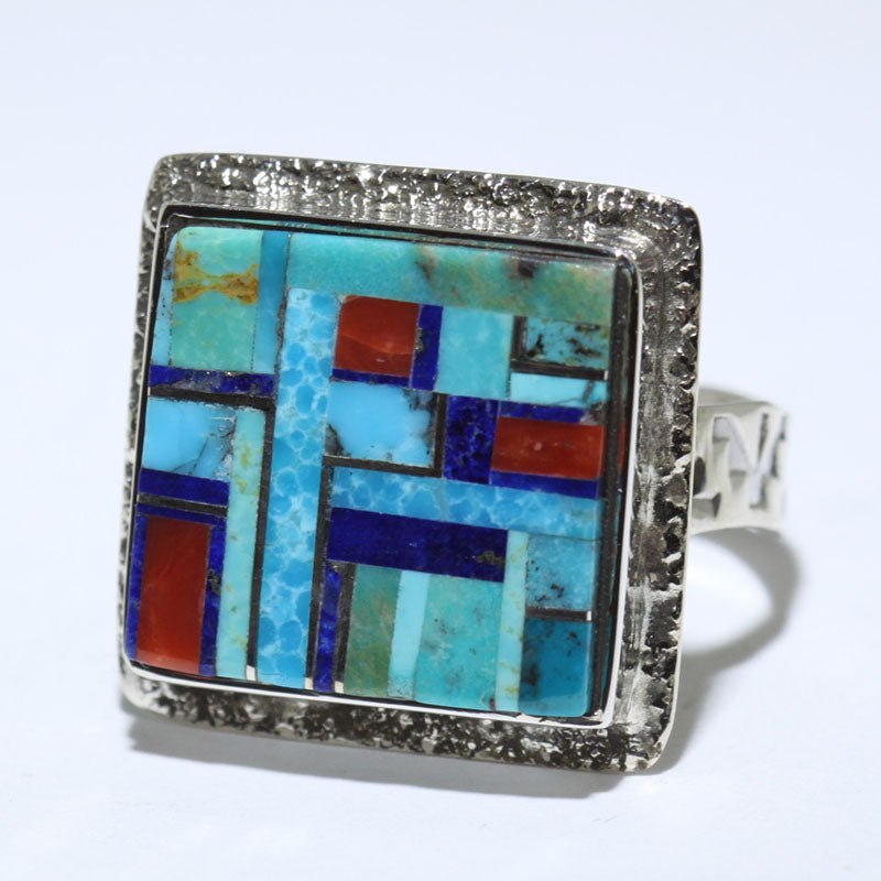 Inlay Ring by Patricia/Edward Becenti Size 10 – MALAIKA worldwide store